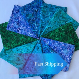 Blue Jewel Kaleidoscope Fat Quarter Bundle Cotton Quilt Fabric Sapphire ...