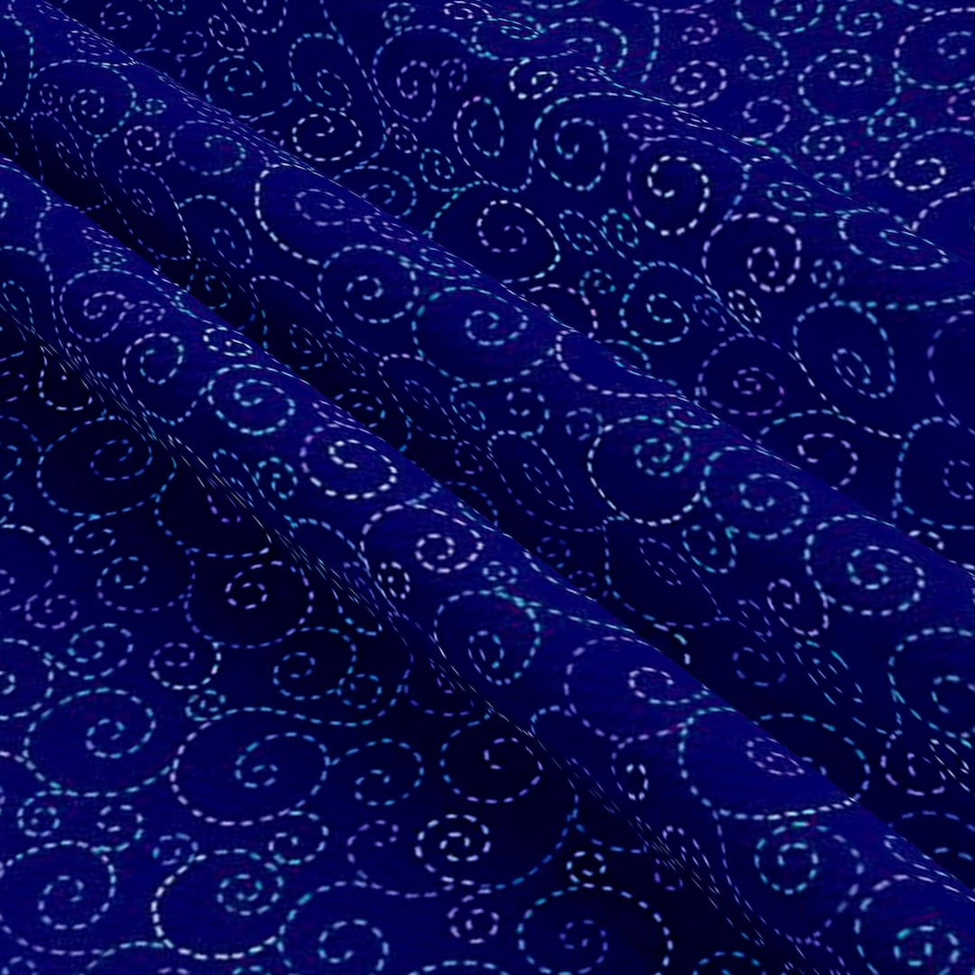 Navy Swirl Quilting Fabric, Dotted Line Pattern (half Yard) 3419N - Etsy