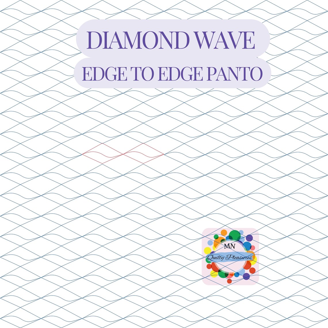 Diamond Wave E2E Pantograph for Long Arm Continuous Line Quilt Pattern ...