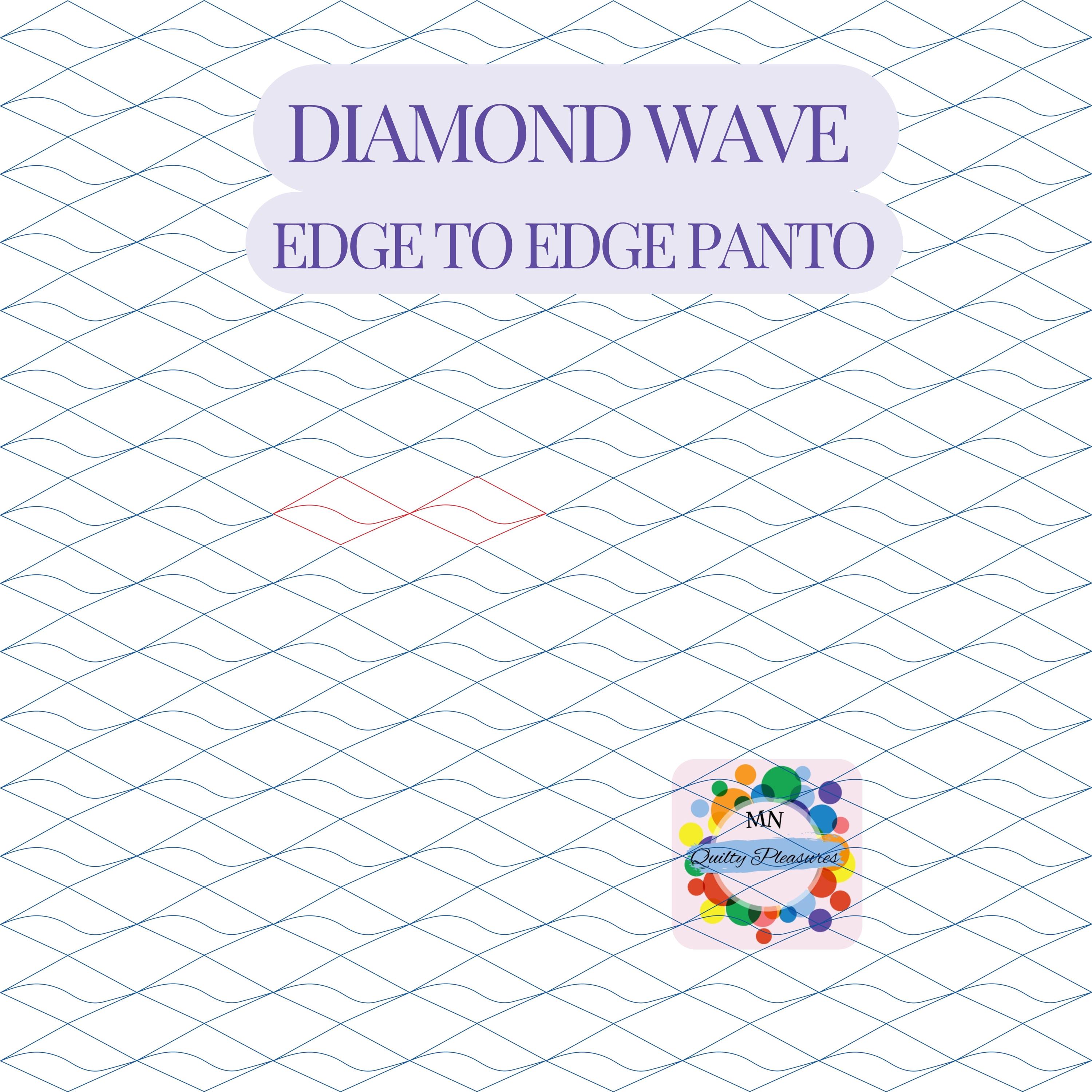 Diamond Wave E2E Pantograph for Long Arm Continuous Line Quilt Pattern ...