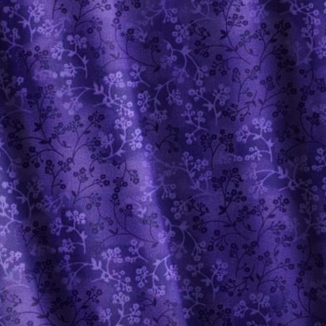 Cotton Quilting Fabric by Half Yard Purple Floral Print Fabric for ...