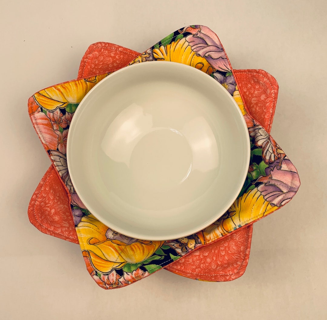 Microwavable Bowl Cozy Salmon Kitchen Decor Reversible Soup Bowl Pot ...