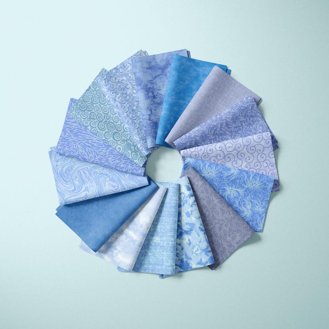 Blue Tonal Fat Quarter Bundle Blue Tone on Tone Quilt Shop Quality ...
