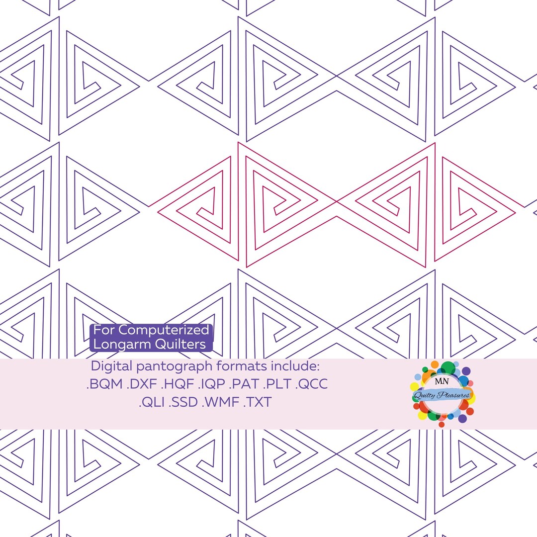 Triangle Maze E2E Pantograph for Long Arm Continuous Line Quilt Pattern ...