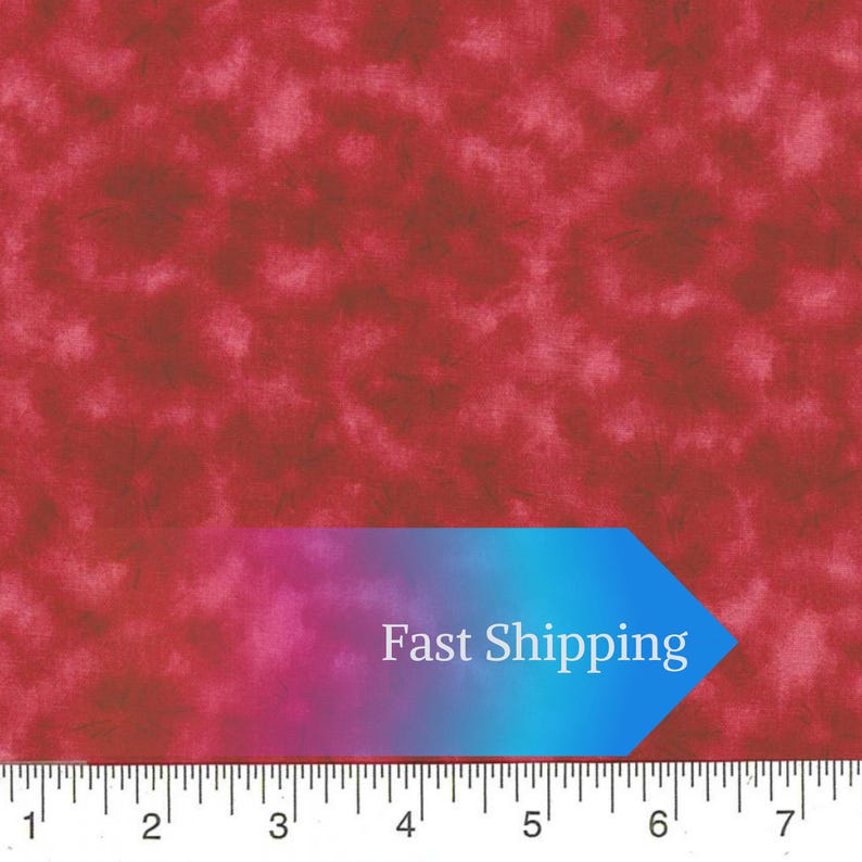 Red Wine Cotton Quilting Fabric by the Half Yard Continuous Cut CB ...