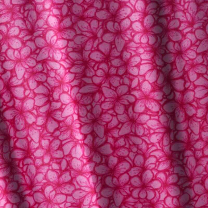 Pink Floral Cotton Fabric - Etsy