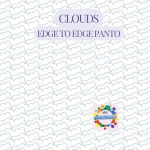 Clouds E2E Pantograph for Baby Quilt Long Arm Continuous Line Quilt ...