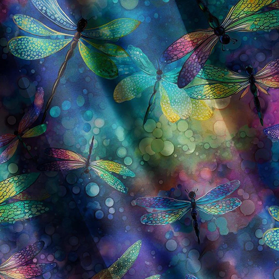 Dragonfly Quilting Fabric by Half Yard 108 Wide Backing Material Blue ...