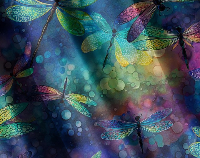 Dragonfly Quilting Fabric by Half Yard 108 Wide Backing Material Blue ...