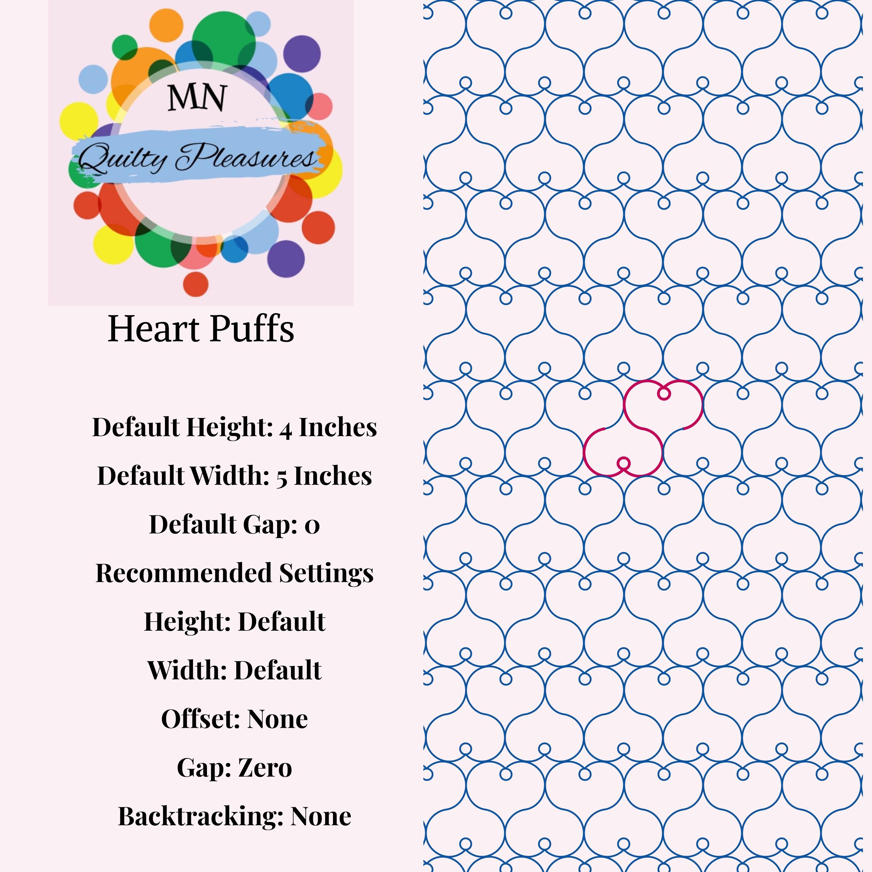 Heart Border Edge to Edge Pantograph for Long Arm Quilting Heart Circle ...