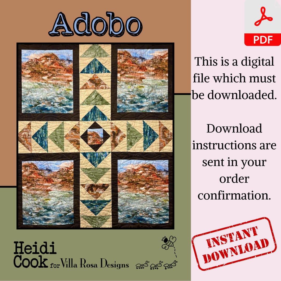 Adobo Quilt Pattern Flying Geese Sashing Modern Geometric Wall Hanging ...