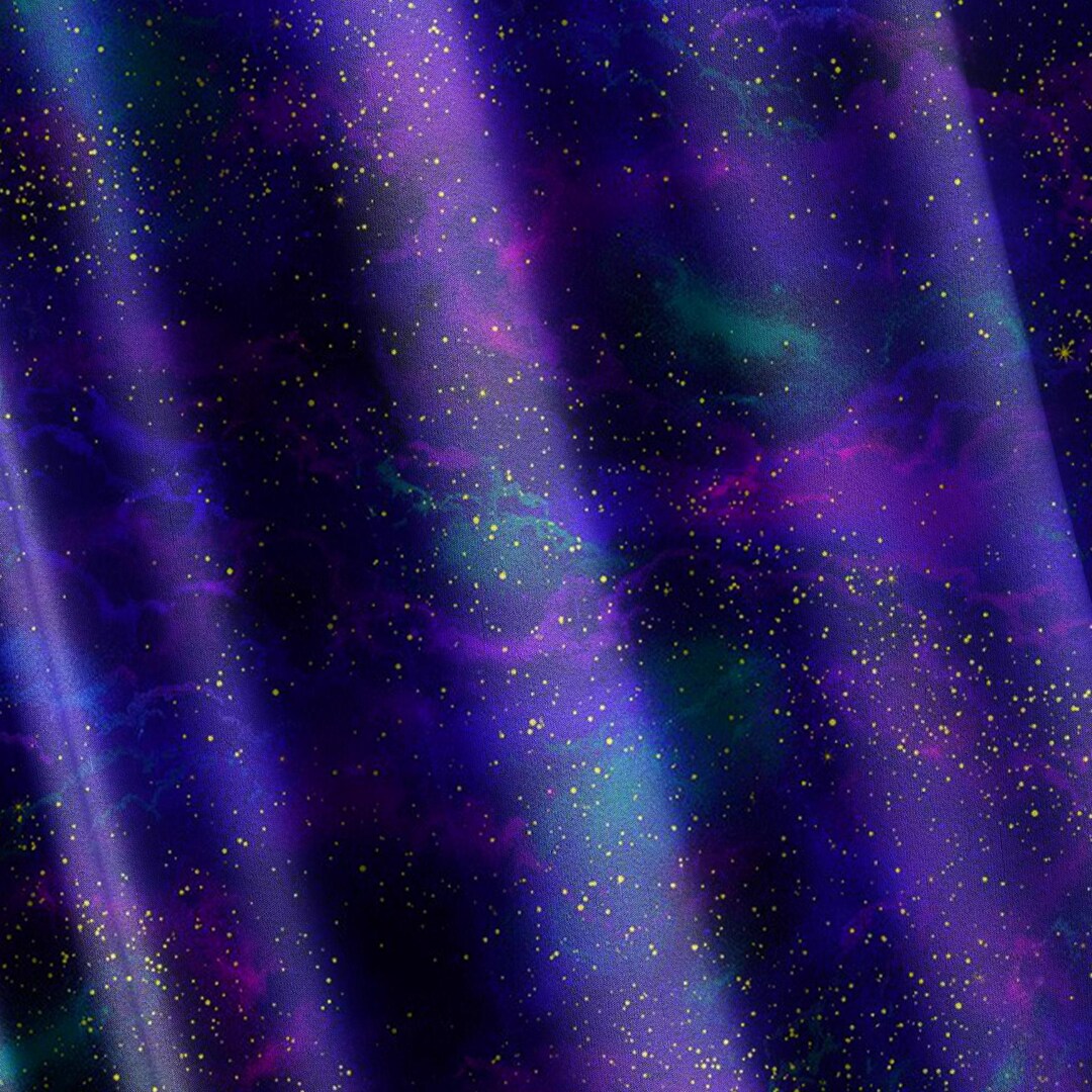 Royal Blue Purple Galaxy Cosmic Sky Metallic Timeless Treasures Cosmos ...