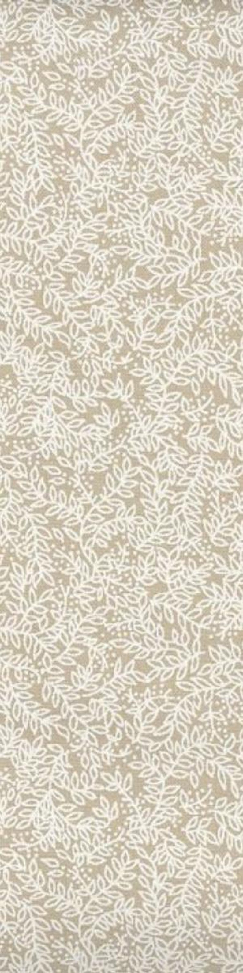 White on Neutral Tiny Leaf Neutral Tonal Tan Cotton Quilting Fabric by ...