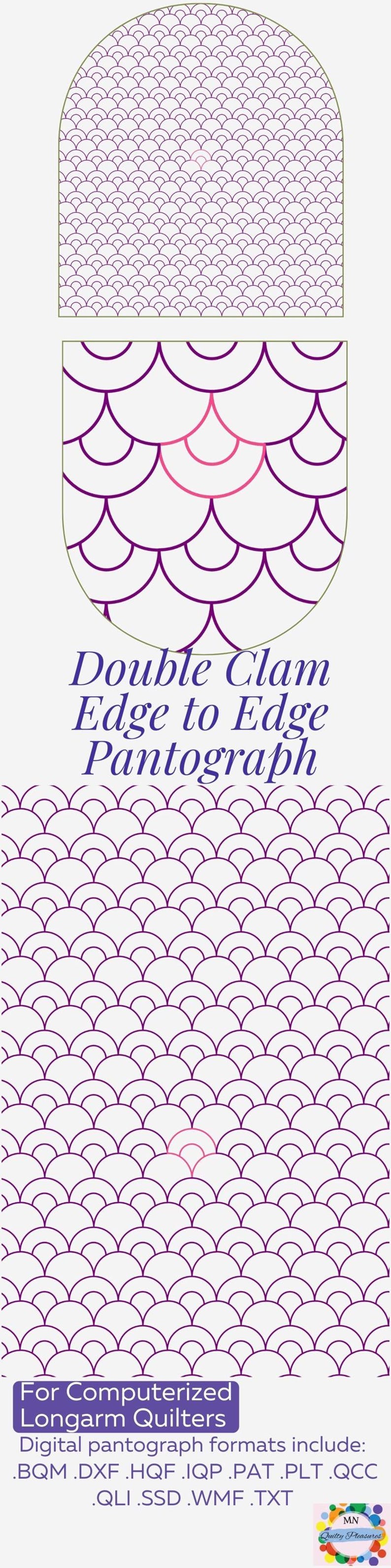 Digital Double Clamshell Pantograph Quilting Design Template File ...