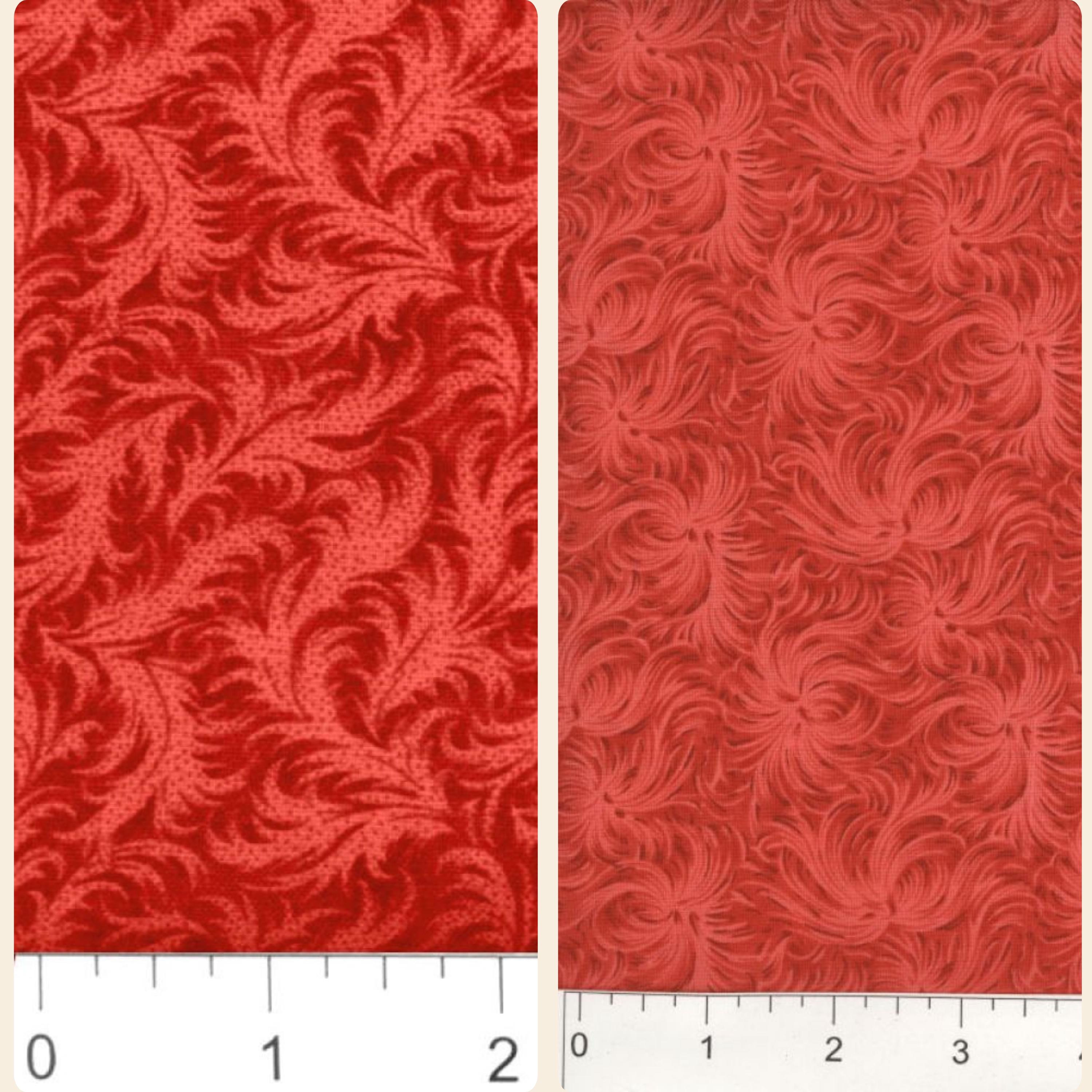 Red Fat Quarter Bundle Cotton Quilt Fabric Burgandy Tone on Tone Cotton ...
