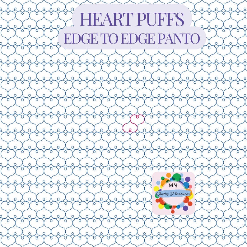 Heart Border Edge to Edge Pantograph for Long Arm Quilting Heart Circle ...