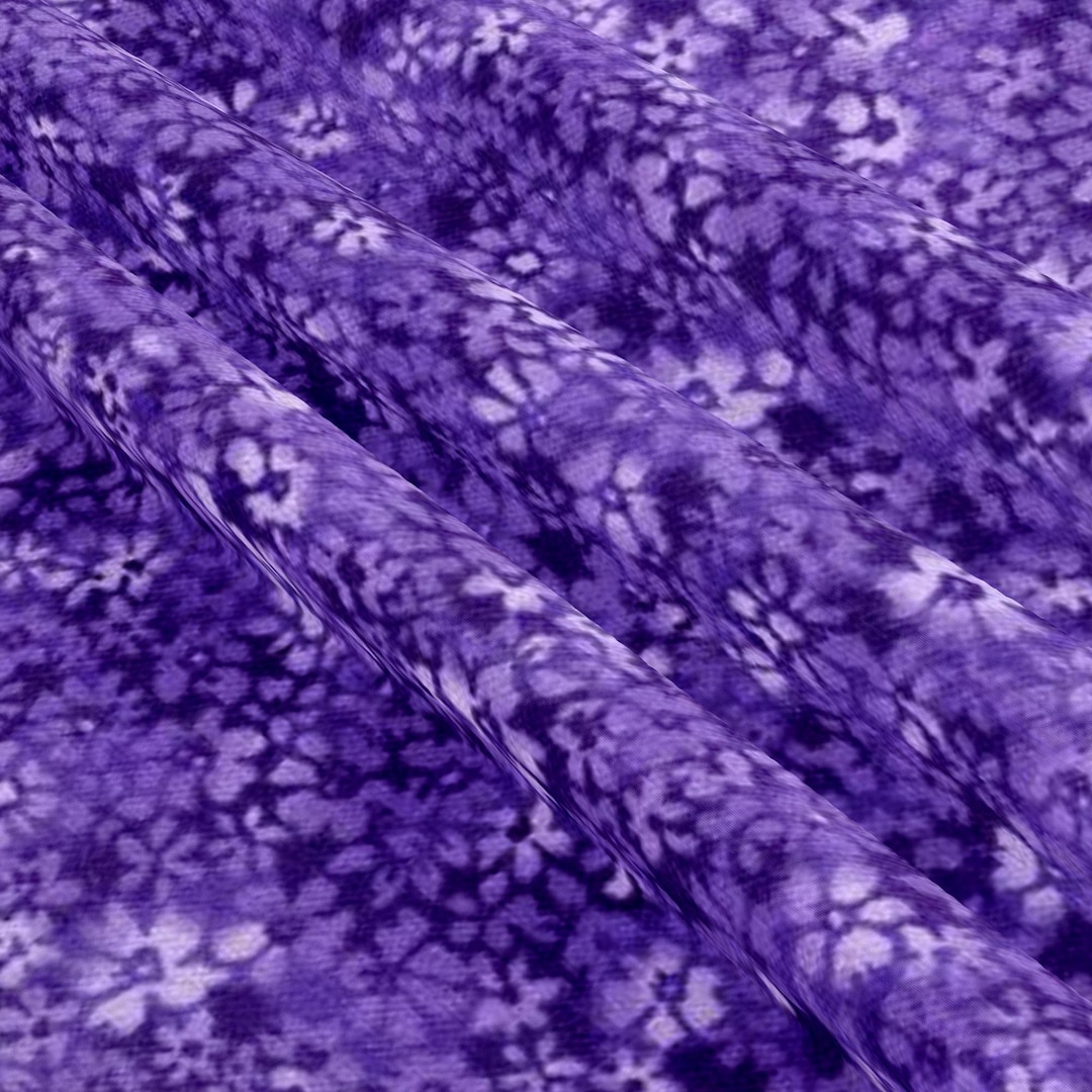 Purple Floral Fabric 100 Cotton Quilting Fabric by the Half Yard Purple ...