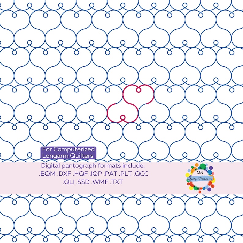 Heart Border Edge to Edge Pantograph for Long Arm Quilting Heart Circle ...