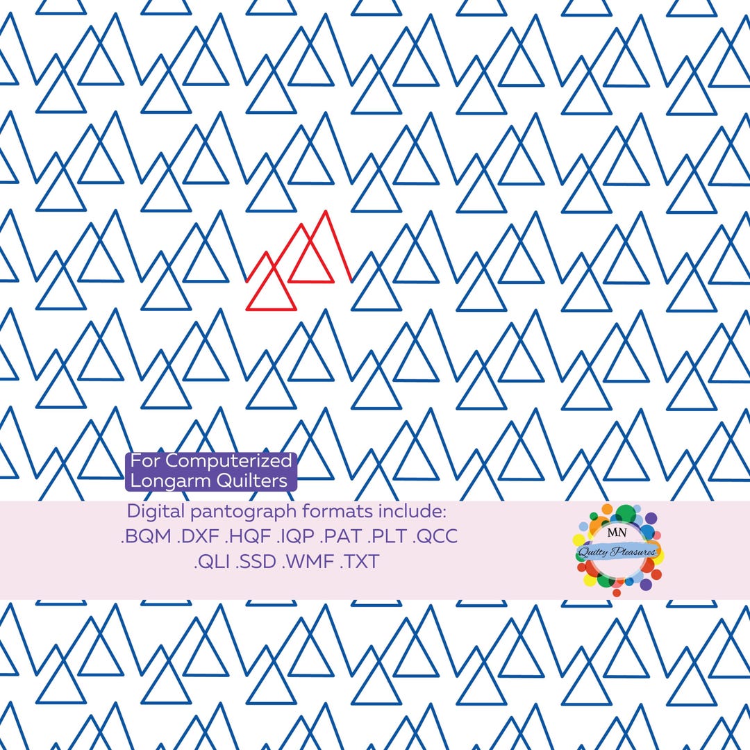 Mountain Pantograph Design Digital Download Quilting E2E Geometric ...