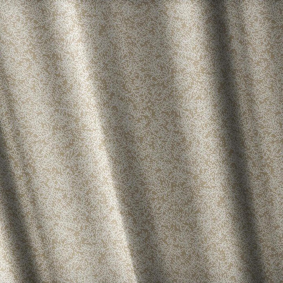 White on Neutral Tiny Leaf Neutral Tonal Tan Cotton Quilting Fabric by ...