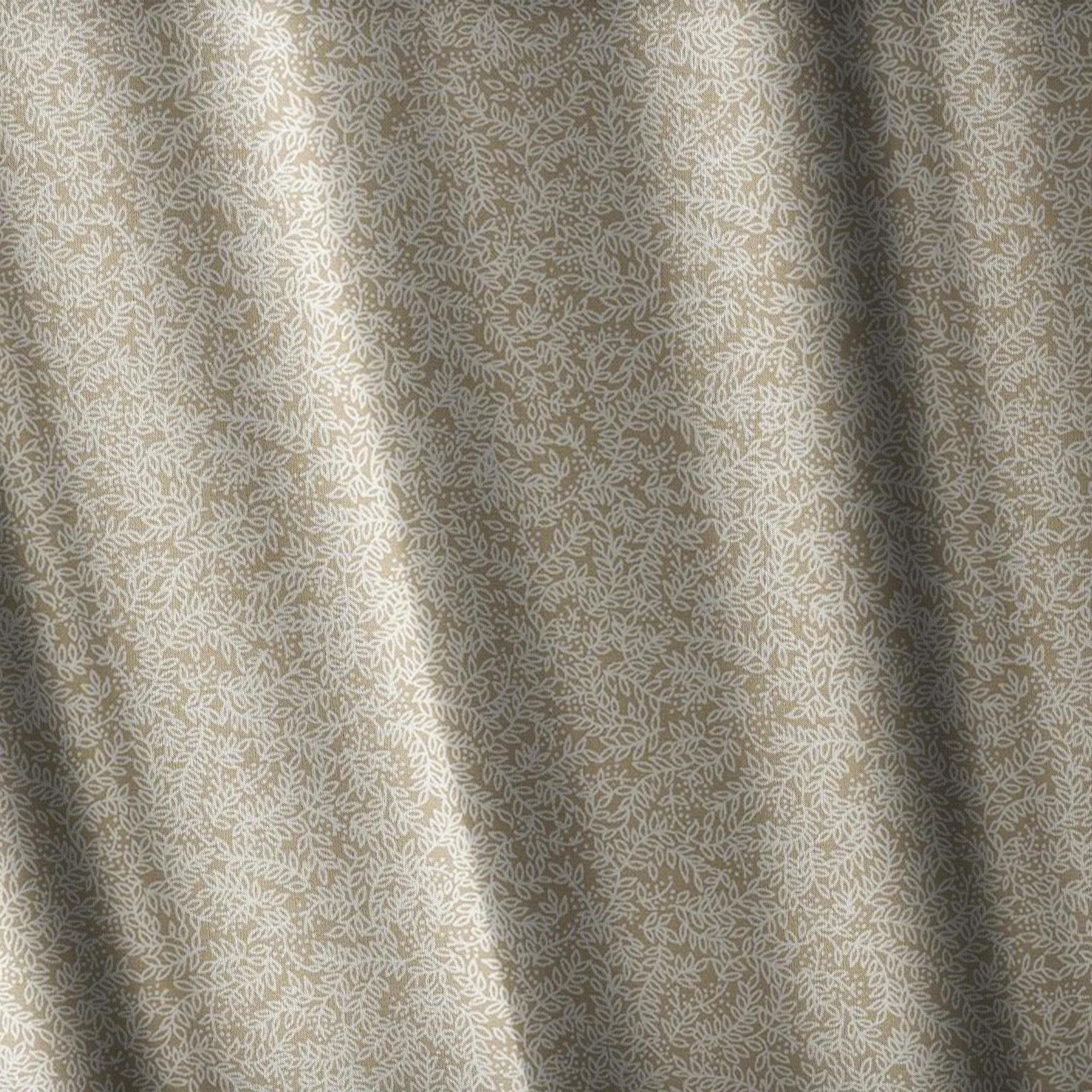 White on Neutral Tiny Leaf Neutral Tonal Tan Cotton Quilting Fabric by ...