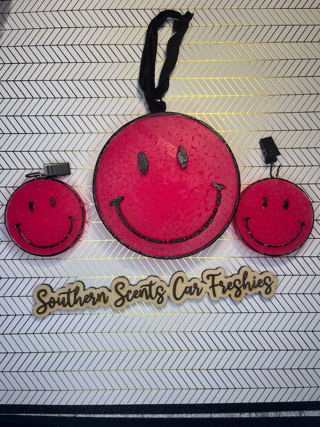 Smiley Face Large and Vent Clip Set Car Freshies - Etsy