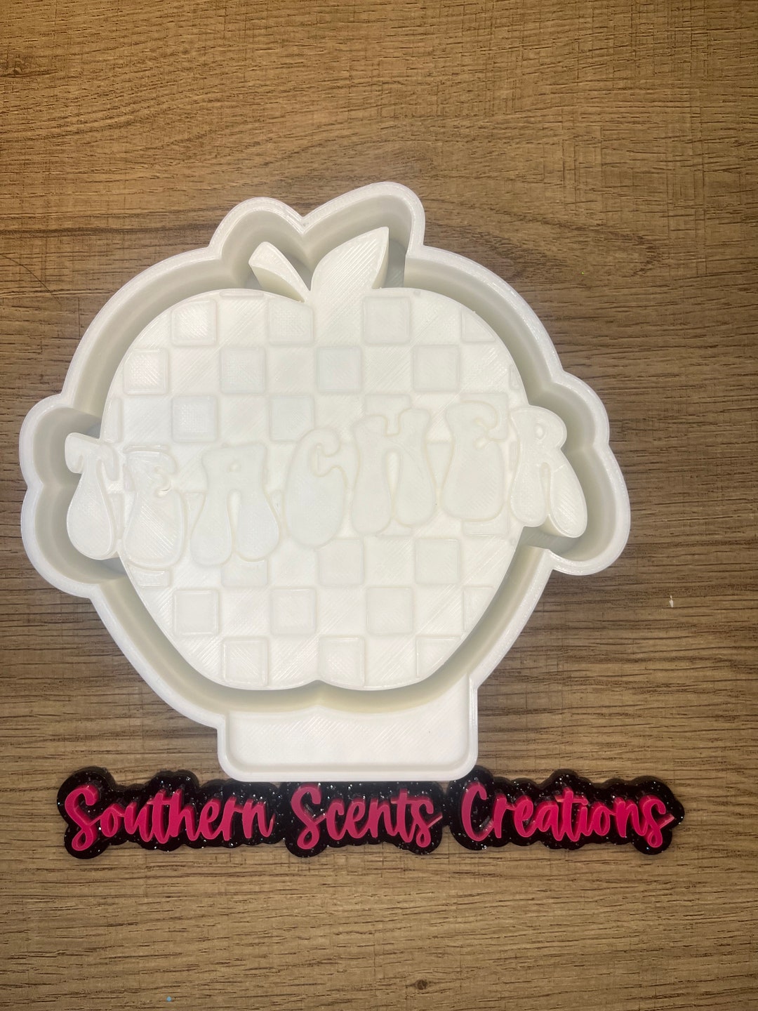 Teacher Checkered Apple Silicone Mold for Freshies - Etsy