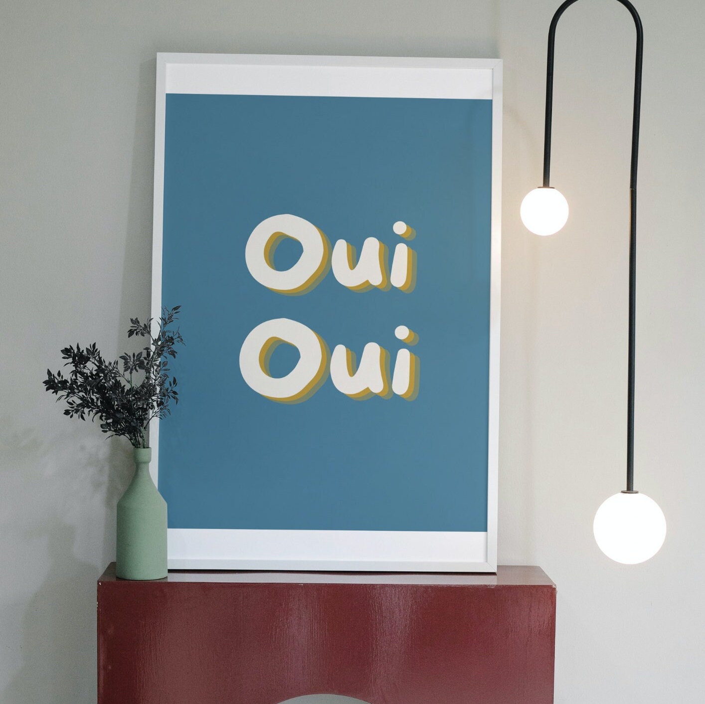 OUI OUI, Printable Digital Download Art Print, Cute, Fun, Retro ...