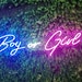 Boy or Girl Neon Sign - Gender Reveal Neon Sign - Light up Sign ...