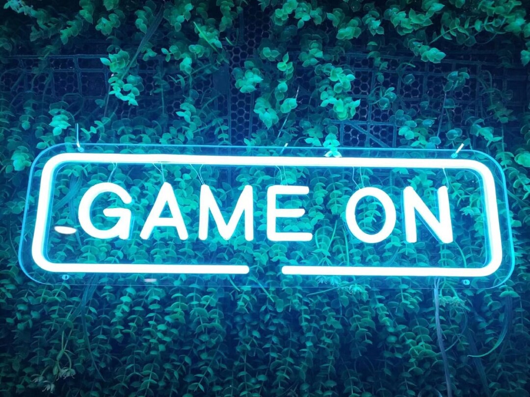 Game on Custom Neon Sign Game Pad Neon Sign LED Sign for Game Room ...