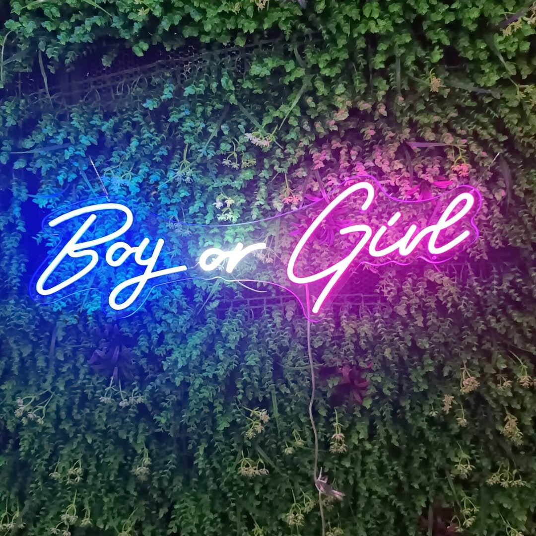 Boy or Girl Neon Sign - Gender Reveal Neon Sign - Light up Sign ...