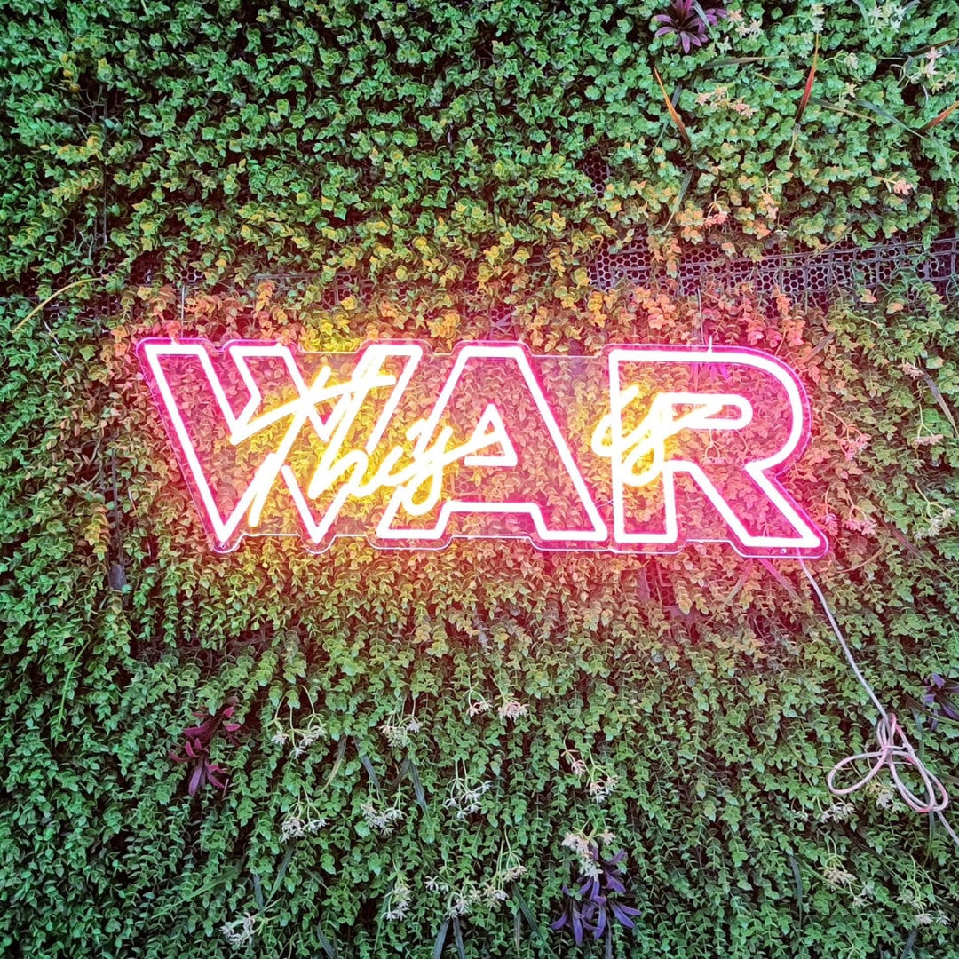 This is War Neon Sign - Quotes Neon Sign - Neon Wall Sign - Light up ...