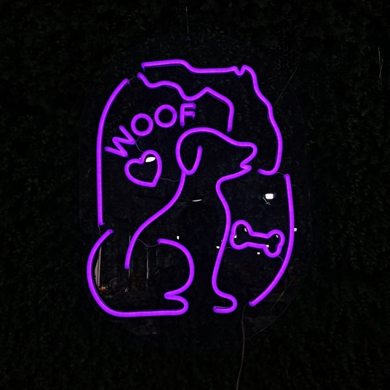 Woof Dog Neon Sign Dog Neon Sign Anime Neon Sign Pet Neon Sign Neon ...