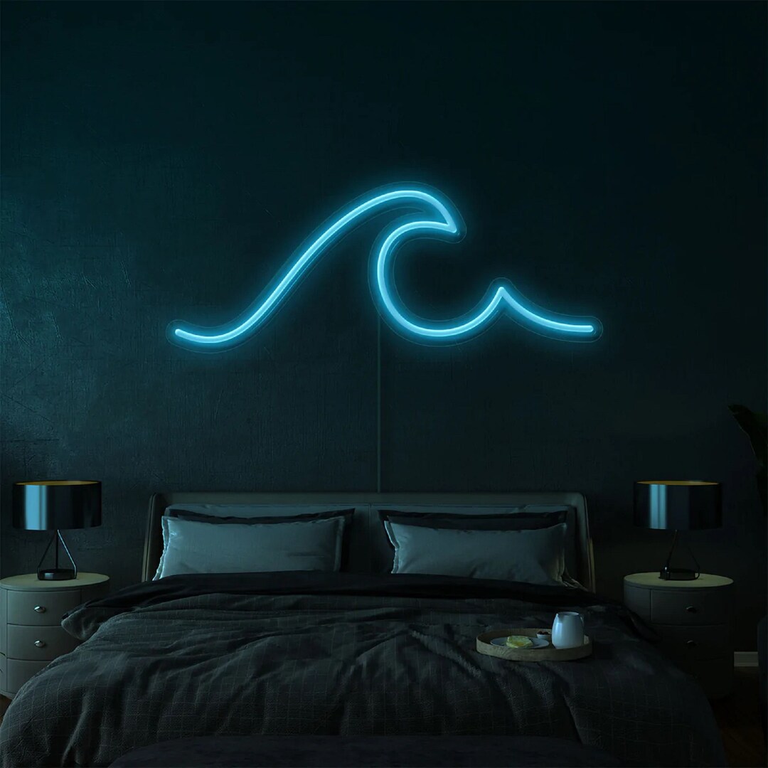Wave Neon Sign Wave Custom Neon Sign Light up Sign Neon - Etsy
