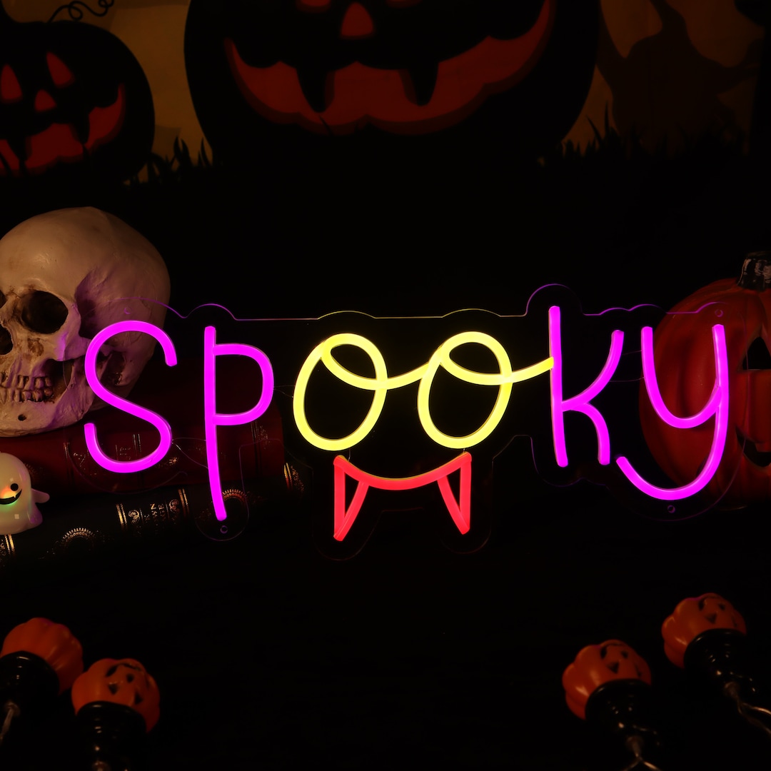 Halloween Spooky Neon Sign Spooky Custom Neon Sign Neon Sign Art neon ...