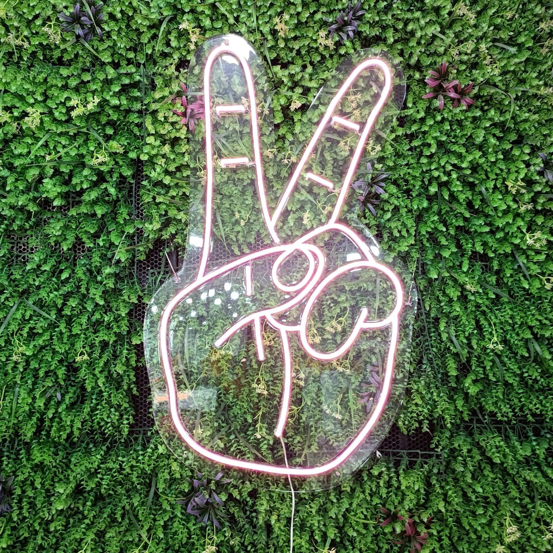 Peace Neon Sign - Custom Neon Sign - LED Sign - Game Room Neon Signs ...