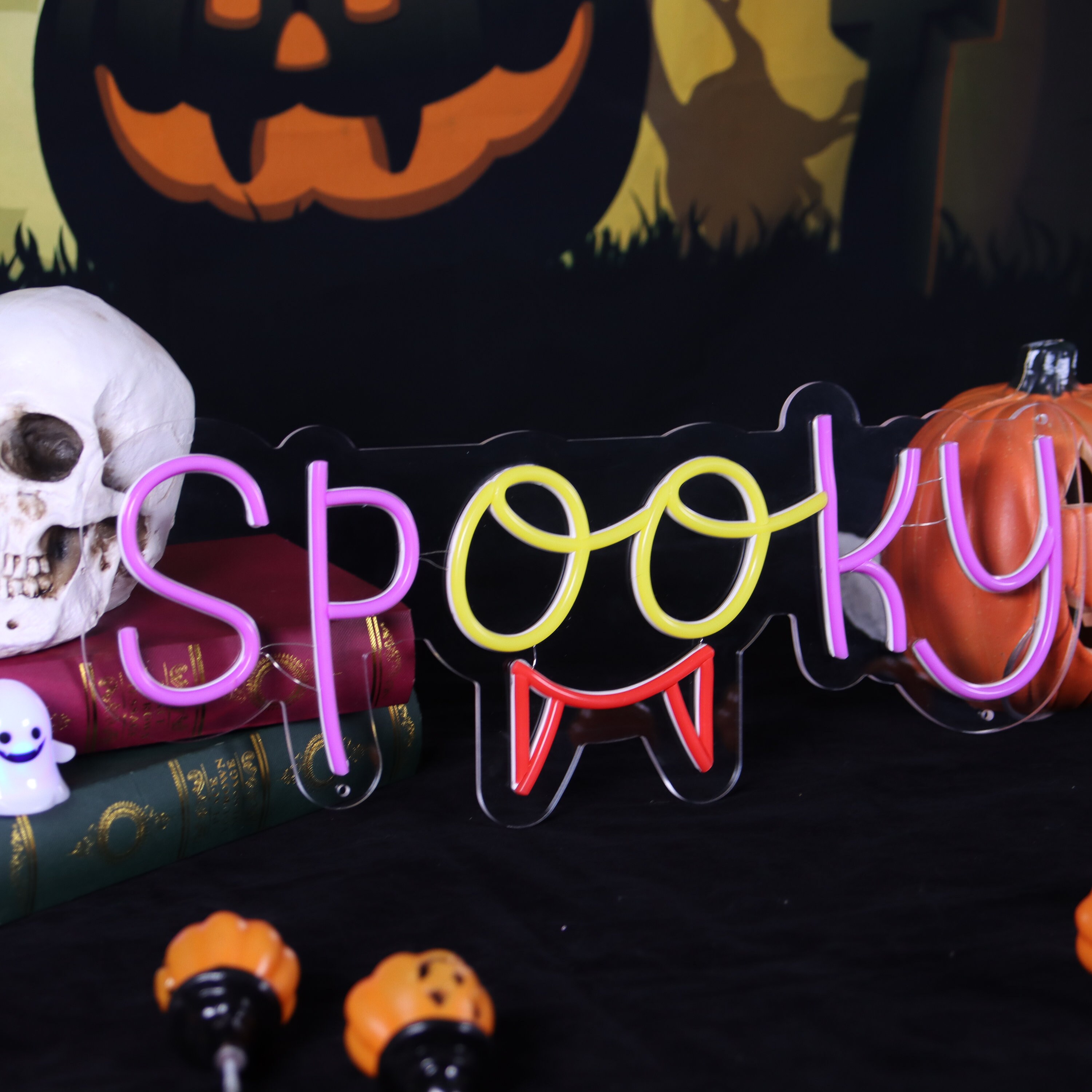 Halloween Spooky Neon Sign Spooky Custom Neon Sign Neon - Etsy