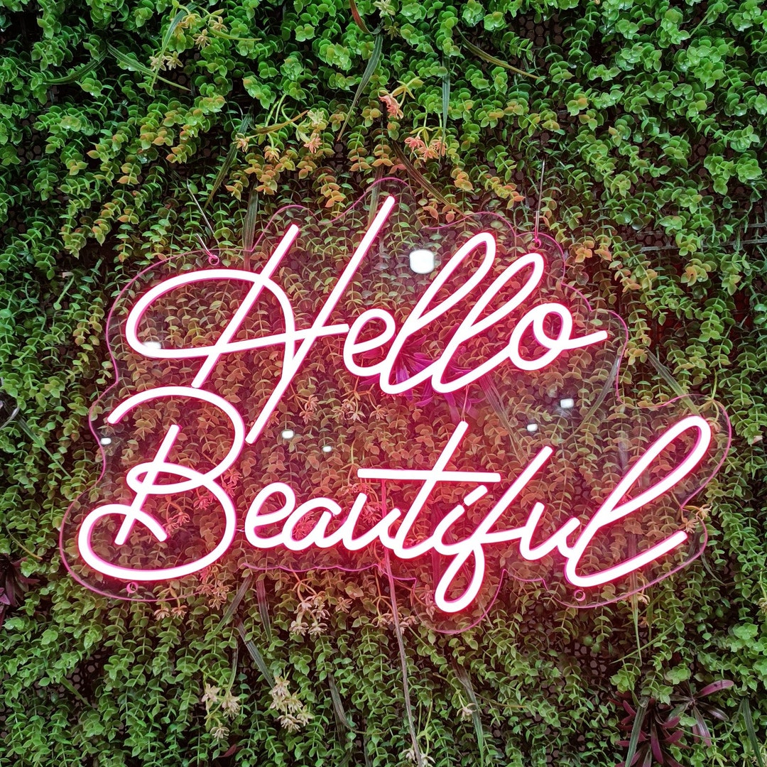 Hello Beautiful Neon Sign - Custom Neon Sign - Wedding Neon Sign ...
