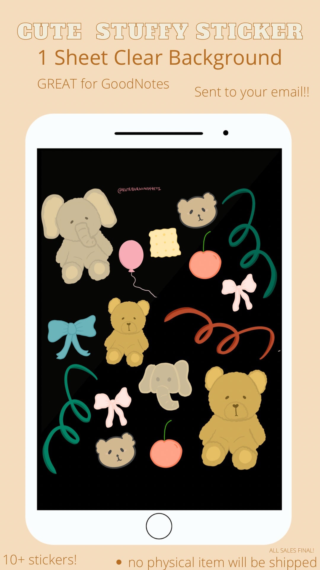 Cute Stuffy Sticker| Digital Download | PNG - Etsy