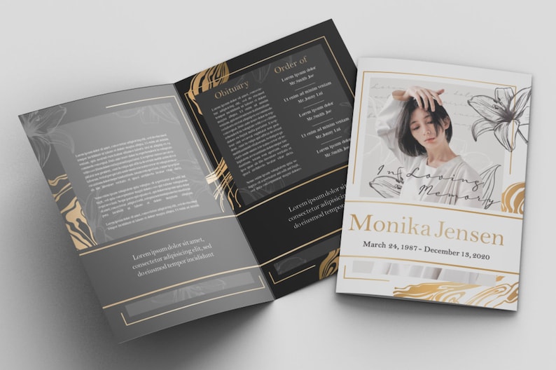 In Loving Memory Funeral Program Design Template Bi-fold 4 - Etsy