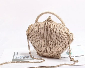 Shell Rattan Bag - Etsy