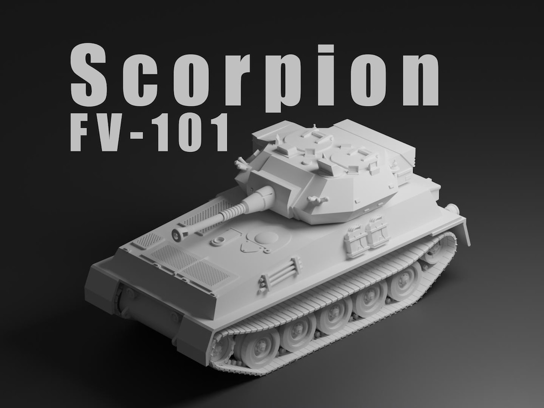 Scorpion FV101 Unpainted Miniature – Dark Grey Resin British Light Tank ...