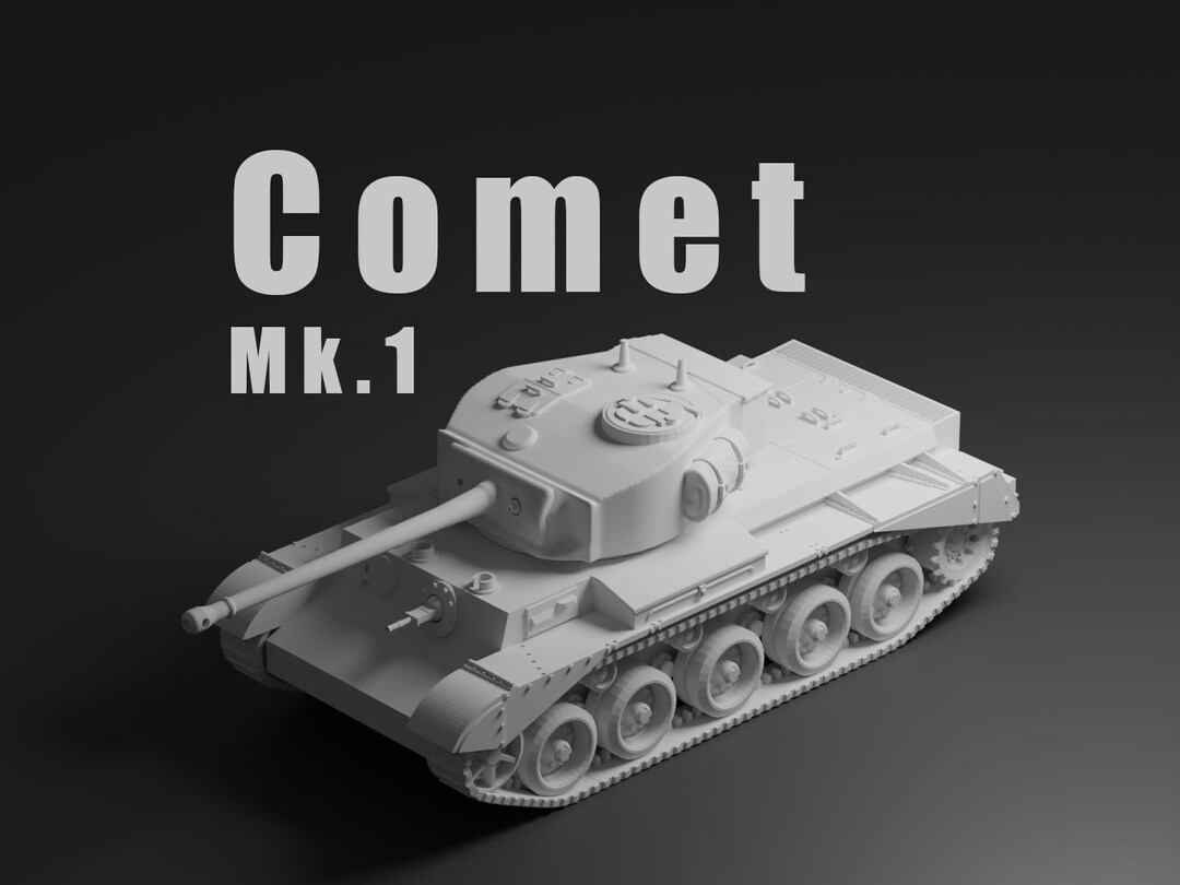 Comet Mk I Unpainted Miniature – Dark Grey Resin British Cruiser Tank ...