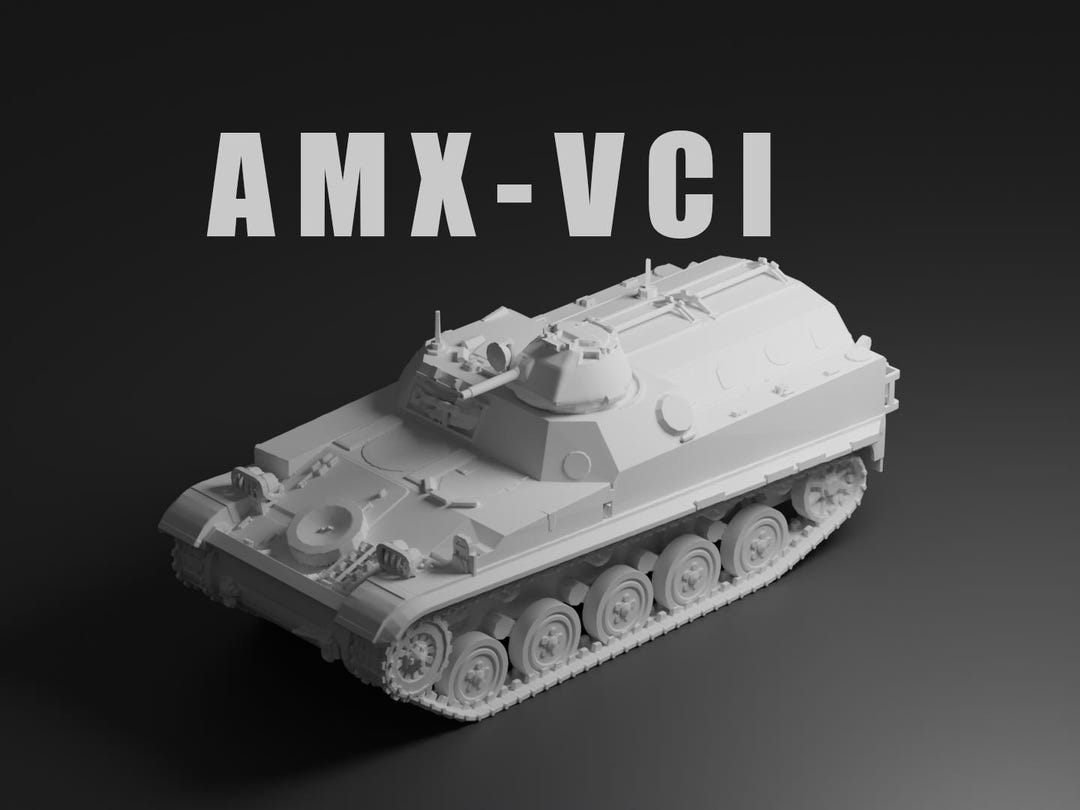 AMX-VCI Unpainted Miniature – Dark Grey Resin APC Model – 1/48 • 1/56 ...