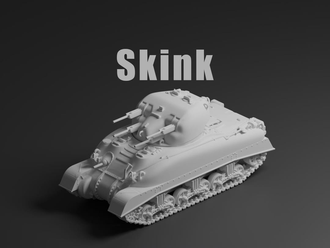 Skink Unpainted Miniature – Dark Grey Resin Canadian Anti-aircraft Tank ...