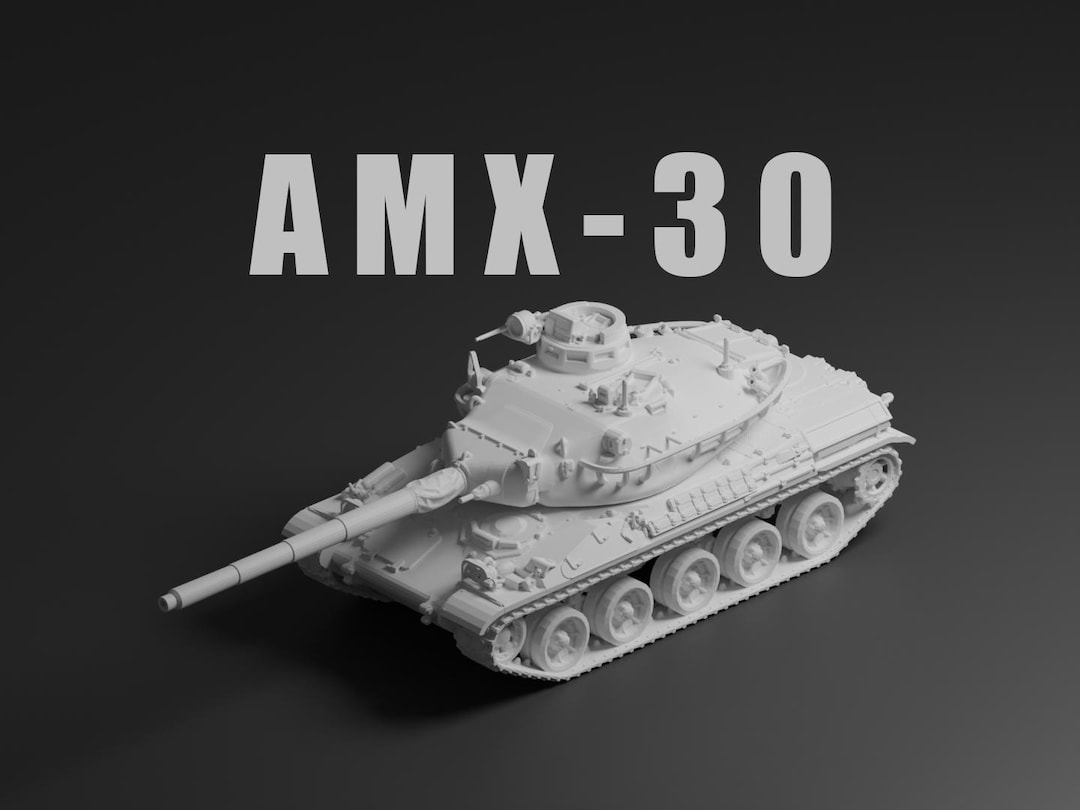 AMX-30 Unpainted Miniature – Dark Grey Resin French Main Battle Tank ...