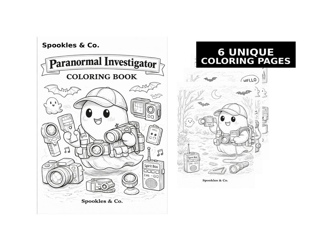 Paranormal Investigator Colouring Book, Cute Ghost Coloring Pages ...