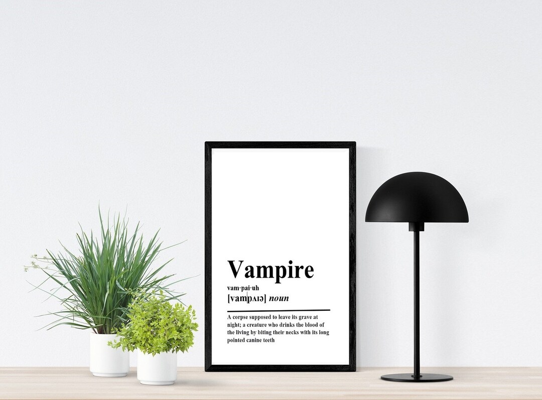 Vampire Definition DIGITAL DOWNLOAD A4 SIZE Dracula Bat - Etsy