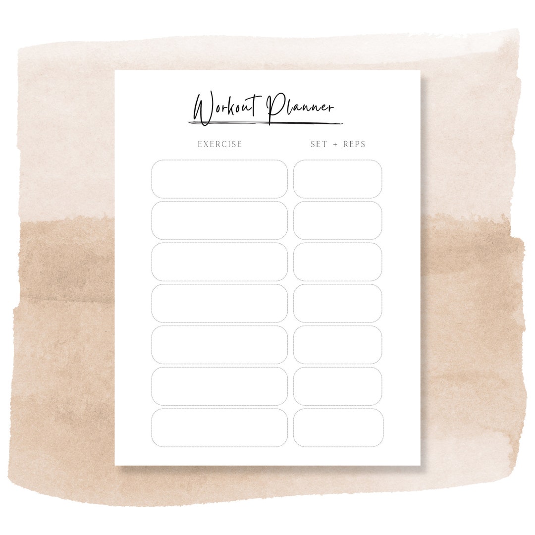 Workout Planner | Instant Download | Minimalist Workout Planner | 8 ...