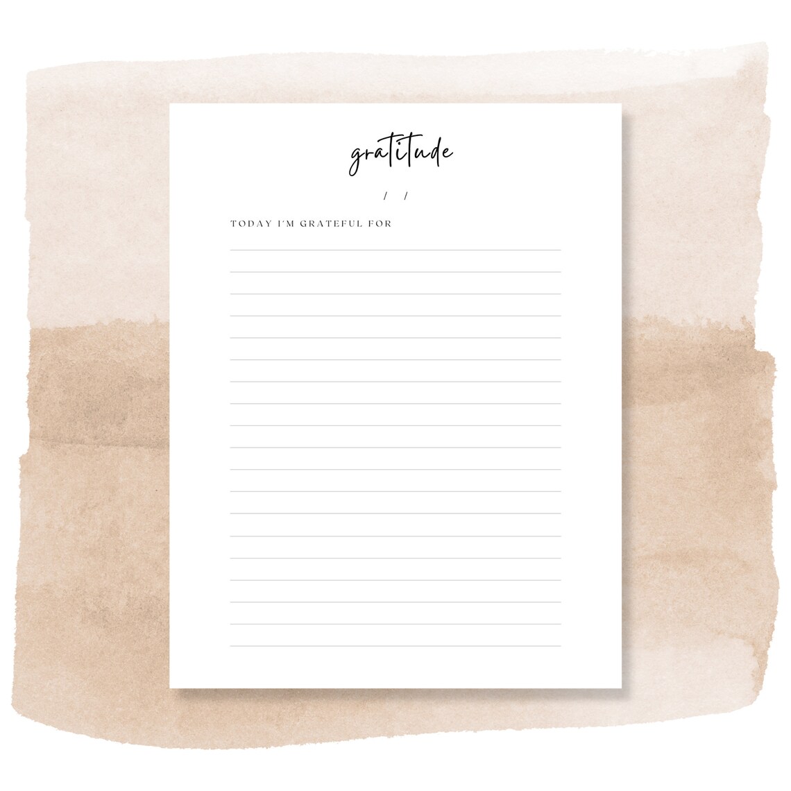 Gratitude Journal Sheet Worksheet Instant Download Minimalist Blank ...